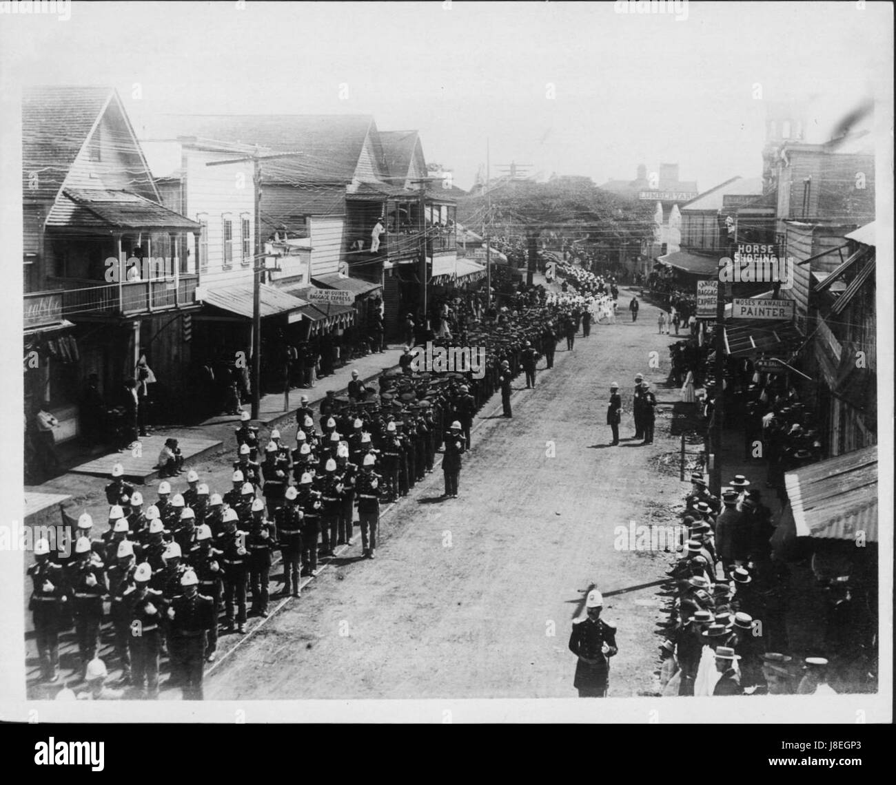 The funeral procession of King Kalakaua, the last reigning monarch of ...
