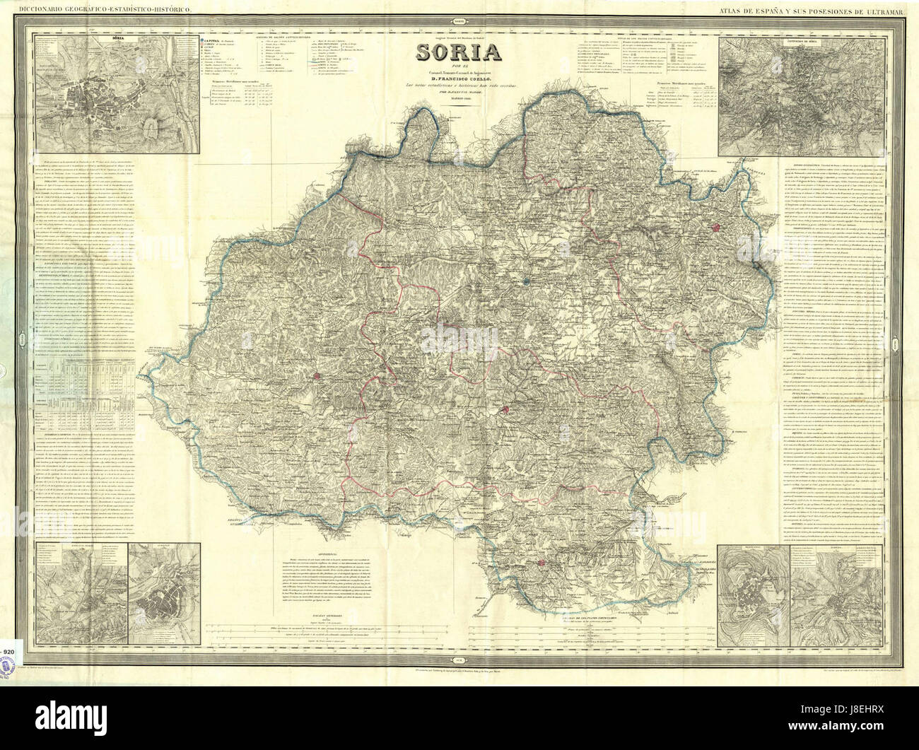 Mapa de la provincia de Soria (1860), por Francisco Coello Stock Photo ...