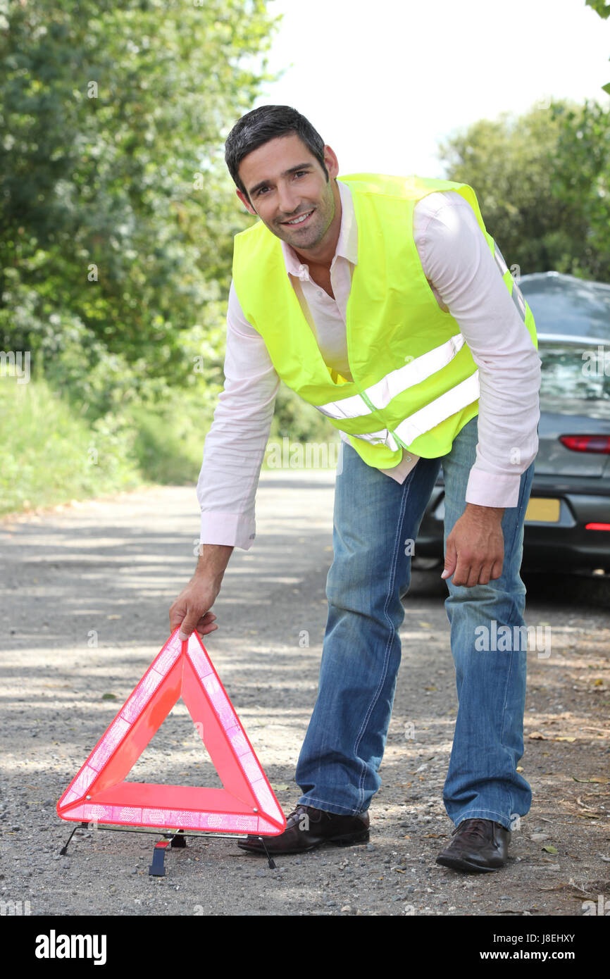 car, automobile, vehicle, means of travel, motor vehicle, triangle ...