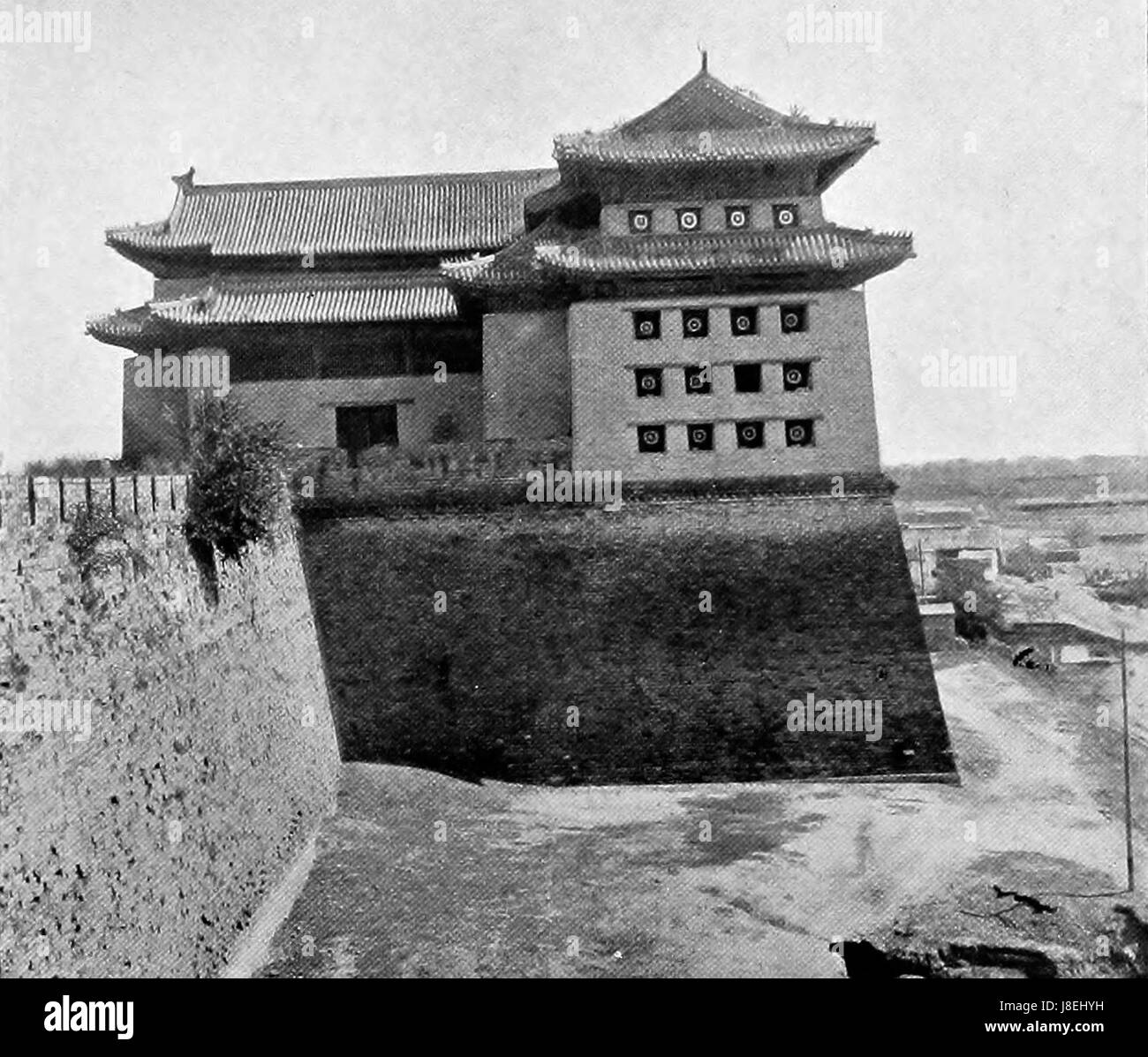 This image depicts a fort on the Peking Wall, part of the historical ...