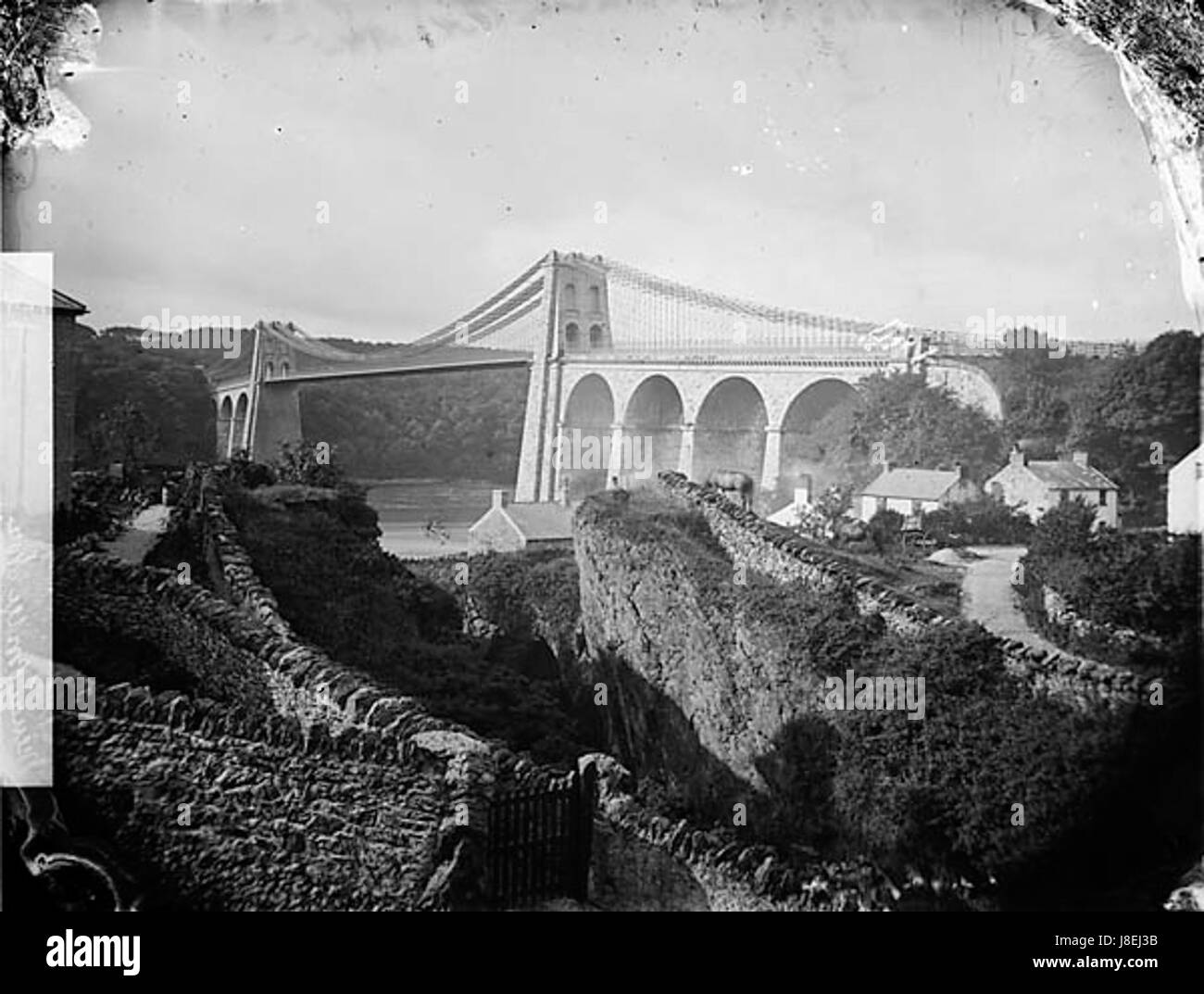 The Menai Bridge, located in Wales, is a famous suspension bridge ...