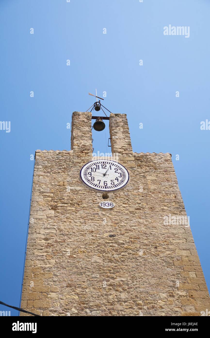 tower, monument, clock, spain, style of construction, architecture ...