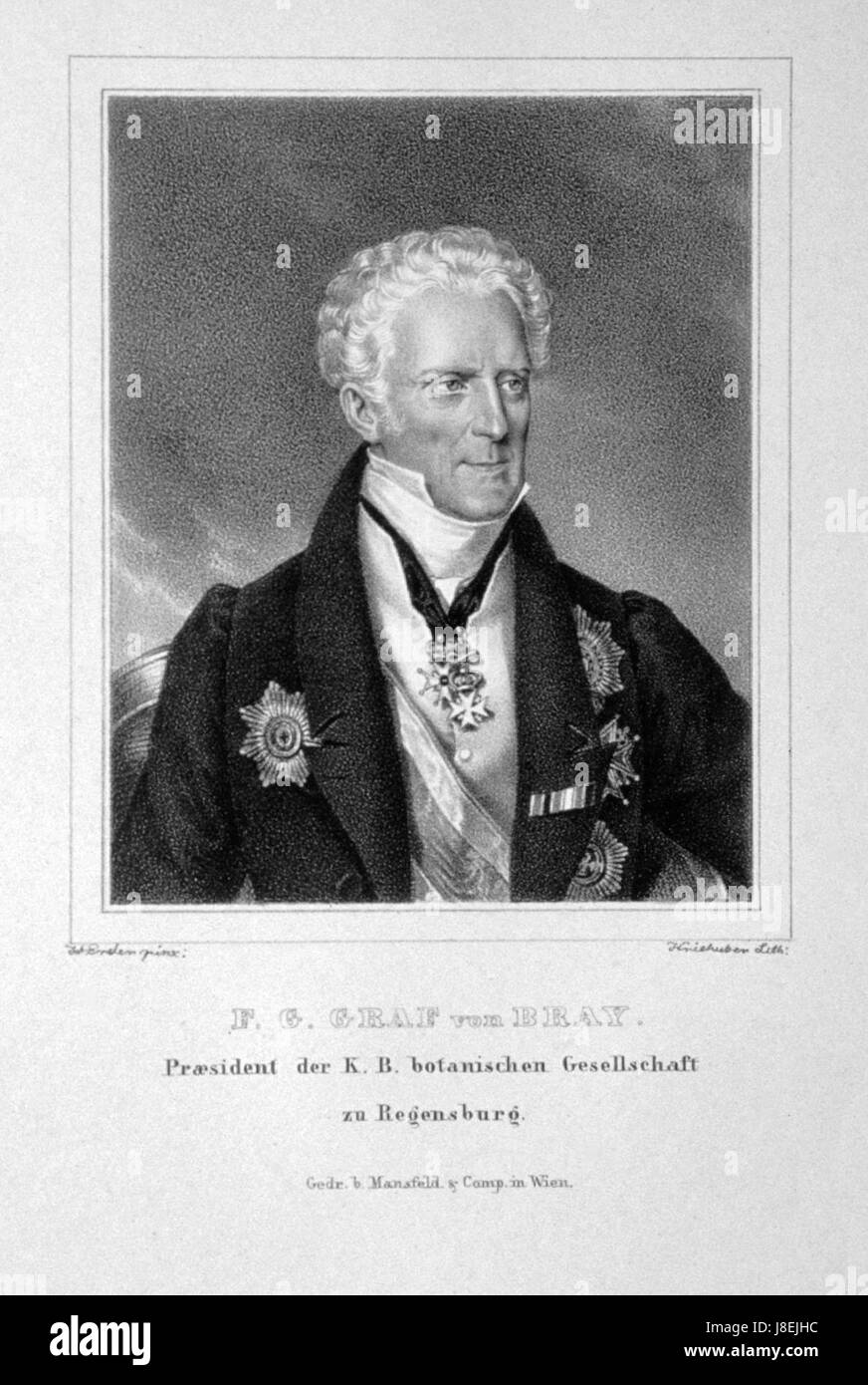 This lithograph by Franz Gabriel Bray features a detailed illustration ...