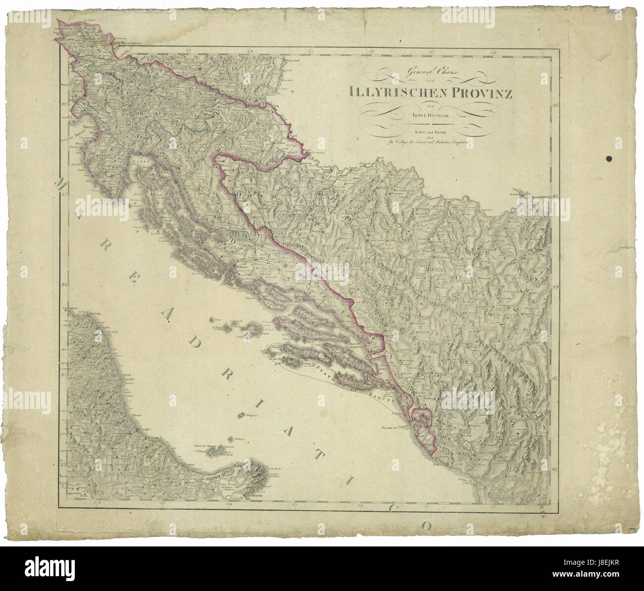 The General Charte der Illyrischen Provinz from 1810 is a historical ...
