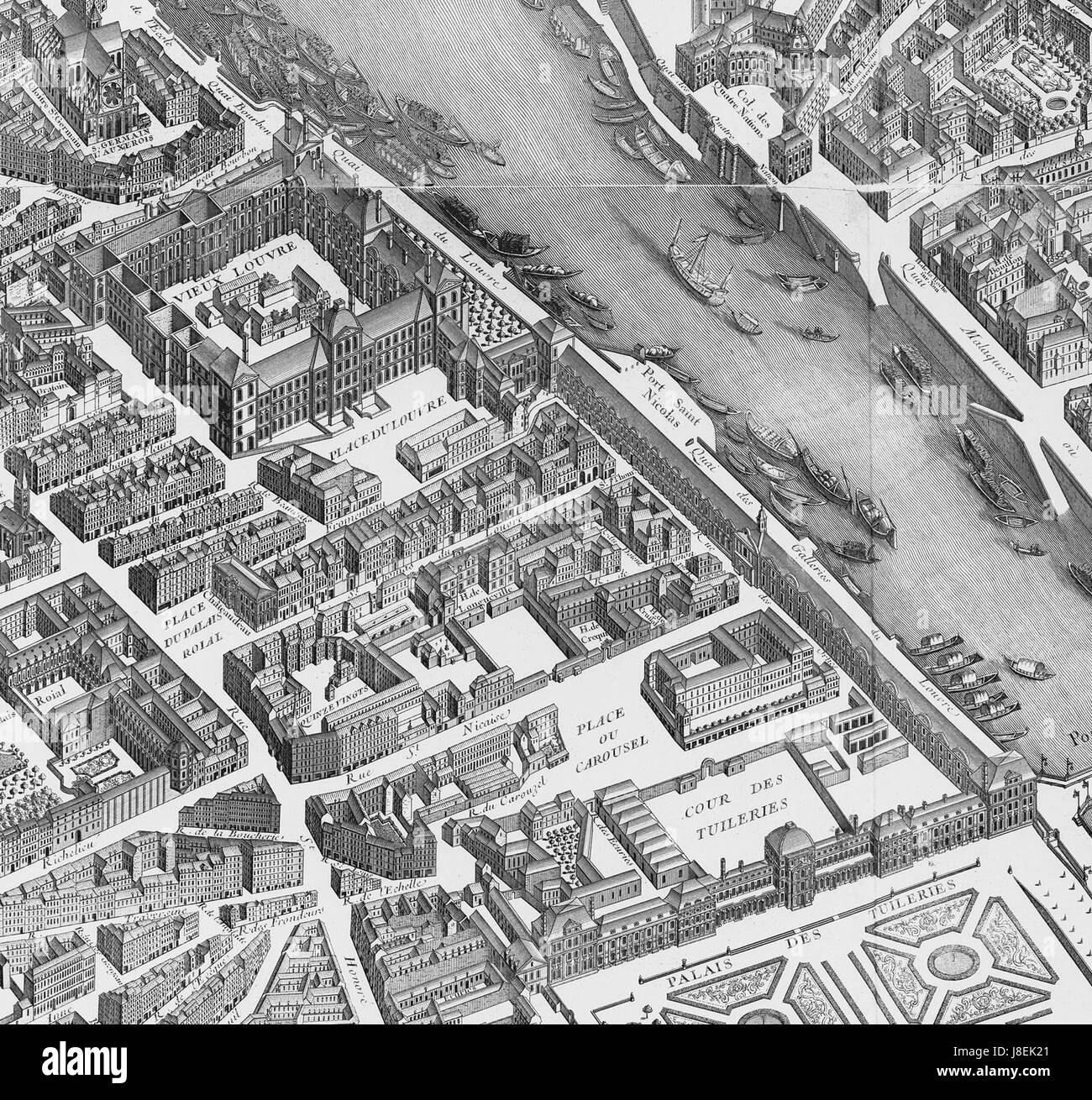 The 1739 map by Turgot provides a detailed view of Paris, focusing on ...