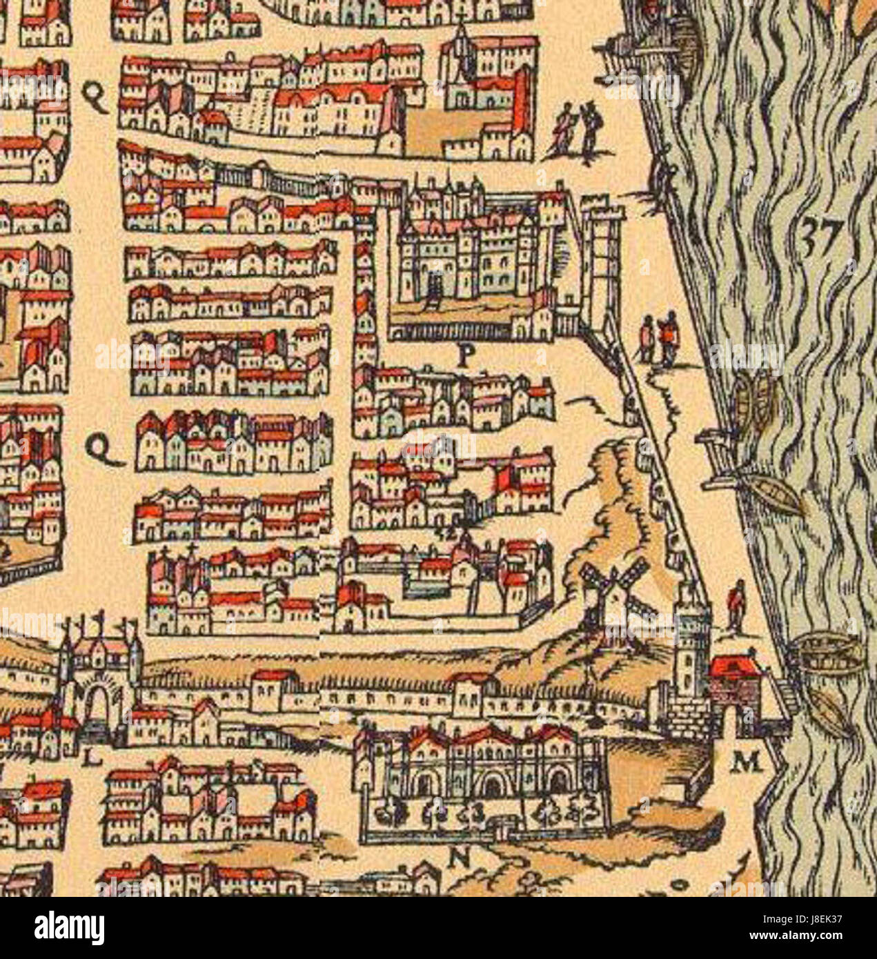 A 1575 map of Paris shows the Louvre and Tuileries Palace, two iconic ...