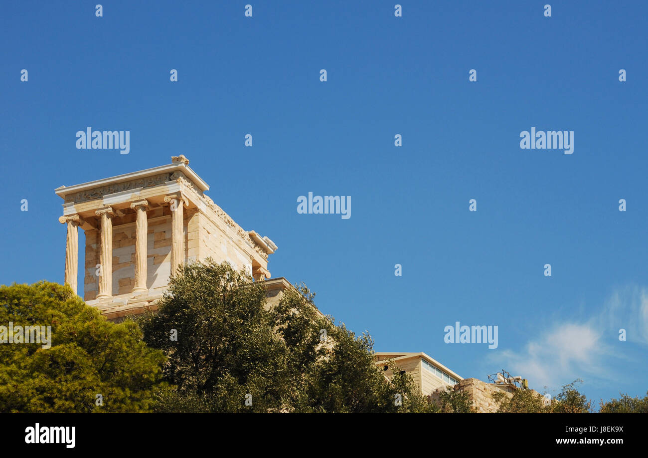 detail, temple, columns, greece, athens, acropolis, emblem, firmament ...
