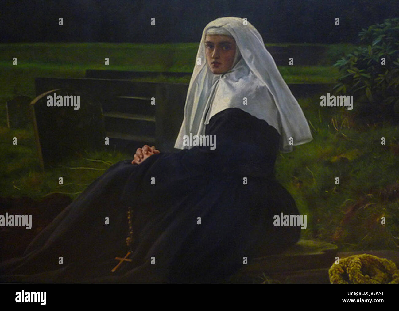 This detail from John Everett Millais' painting *Vale of Rest* depicts ...