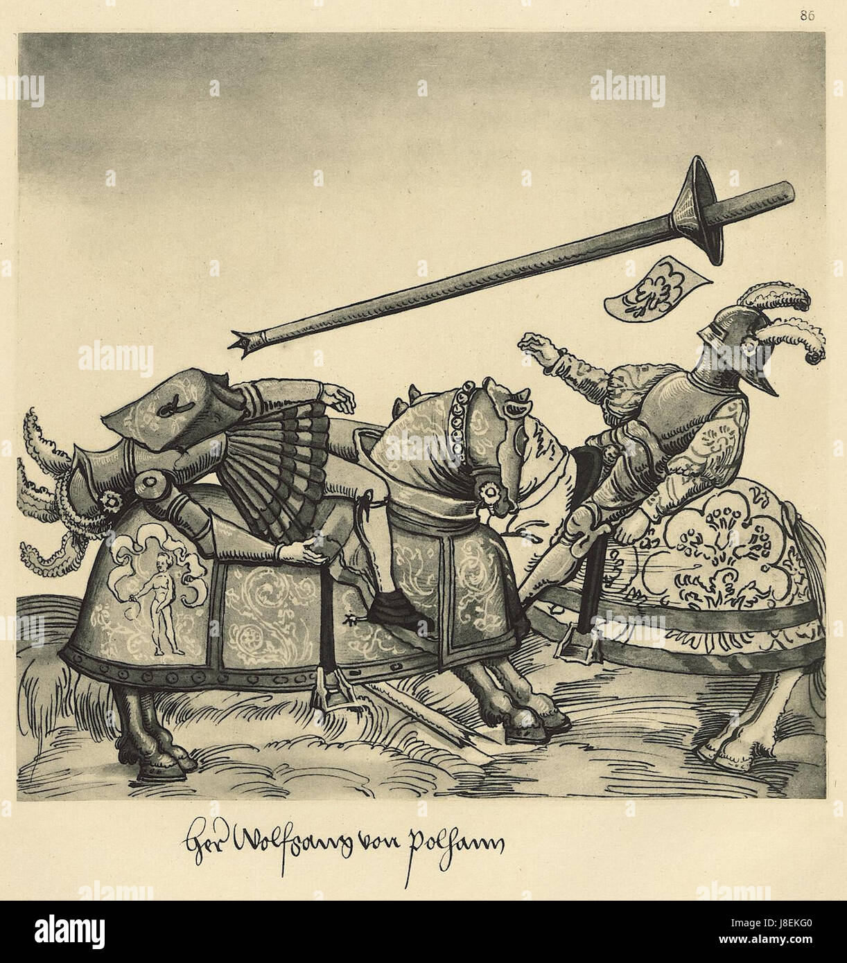 Reproduction of a medieval manuscript illustration from the 'Freydal ...