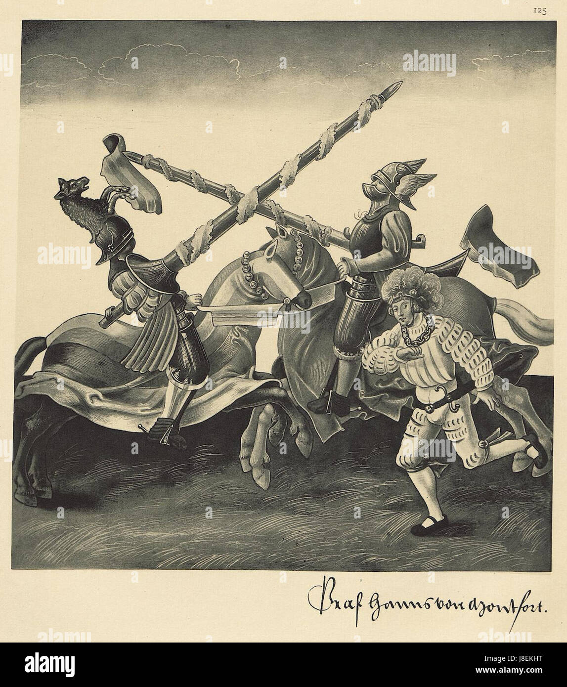 The 1882 Freydal Tafel 125 is part of a medieval manuscript ...