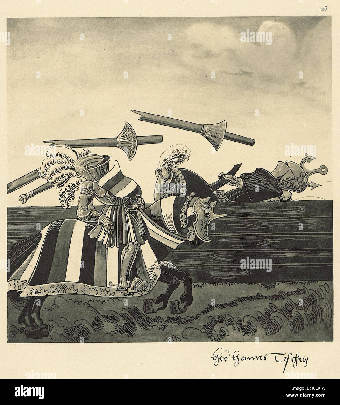 Freydal Repro 1882 Tafel 146 depicts an artistic reproduction from the ...