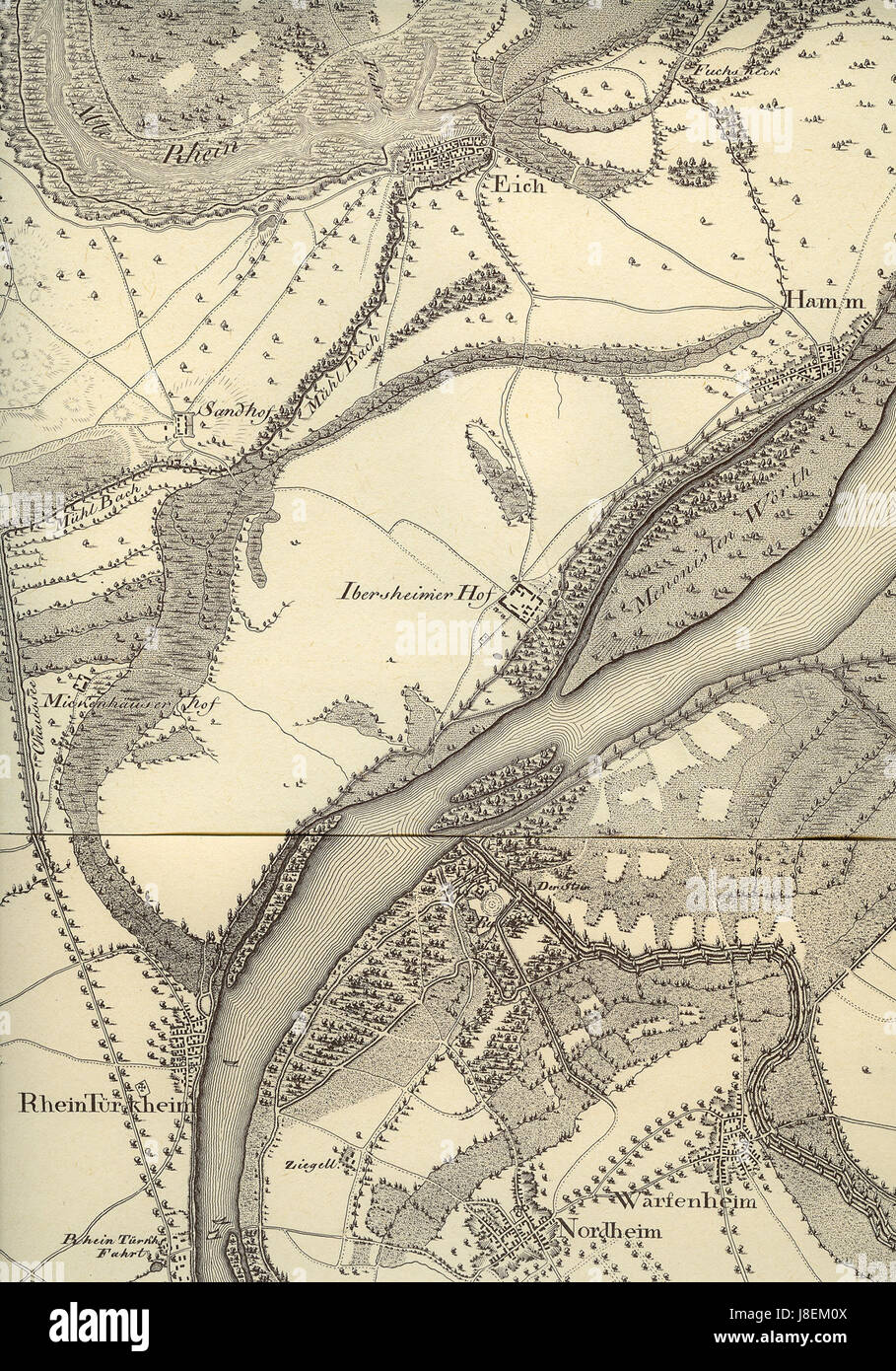 Haas'sche Rheinkarte is a historical map of the Rhine River region ...