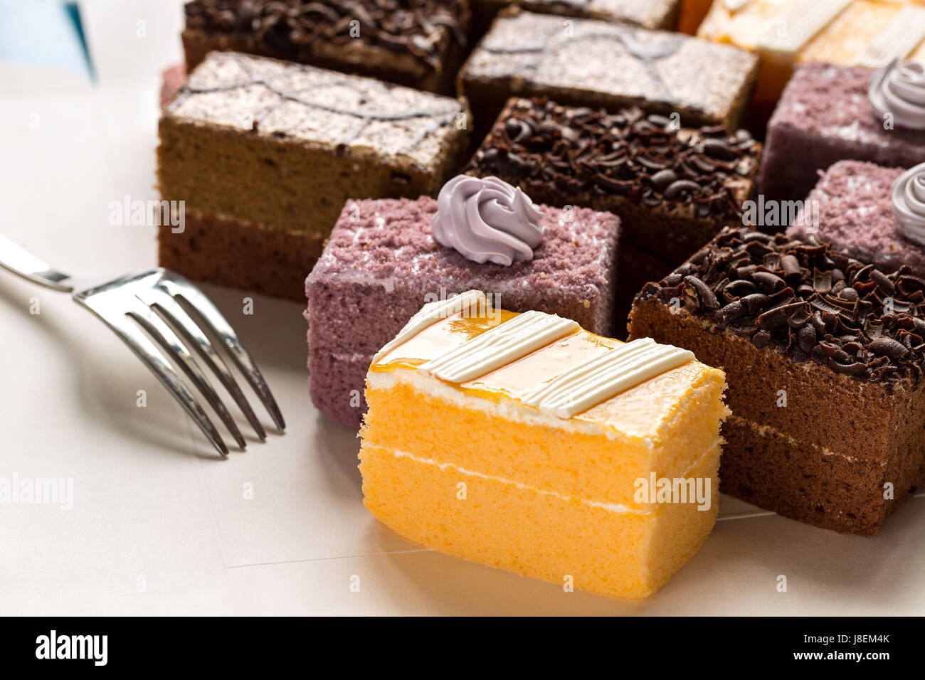 Cake with Fork Stock Photo - Alamy