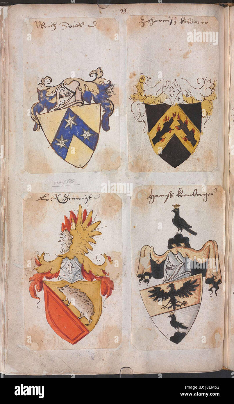 Hylmairs Wappenbuch is a heraldic book featuring coats of arms, likely ...
