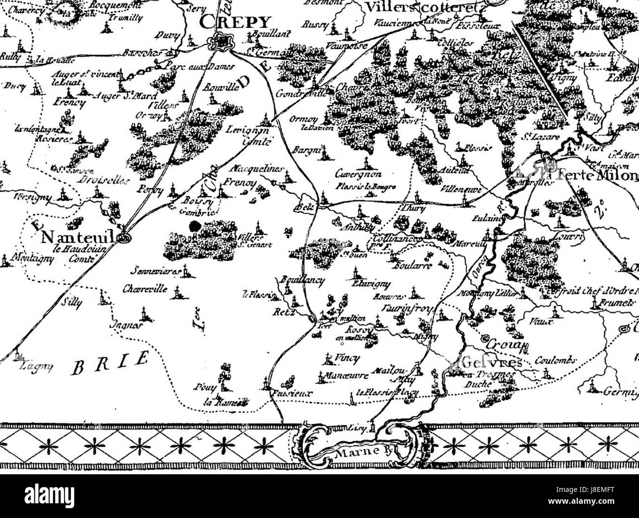 This refers to a historical map or document outlining the southern ...