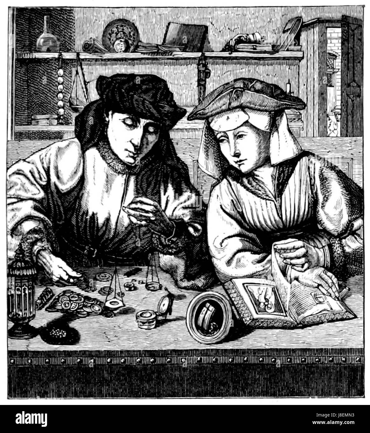 Antique medieval manuscript illumination Black and White Stock Photos ...