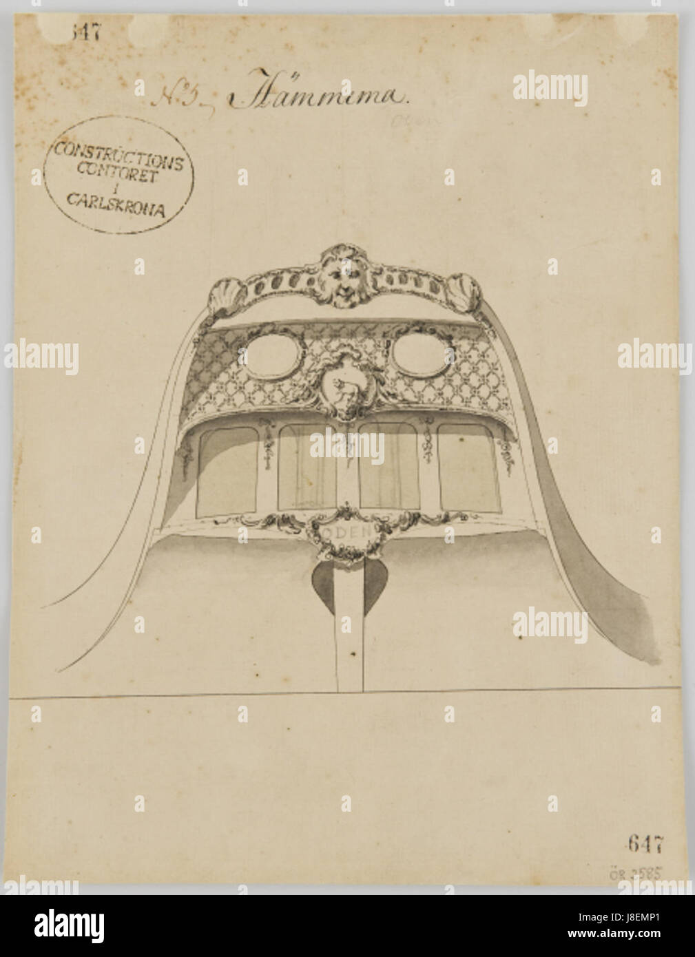 This drawing depicts a transom, an architectural feature, from a ...