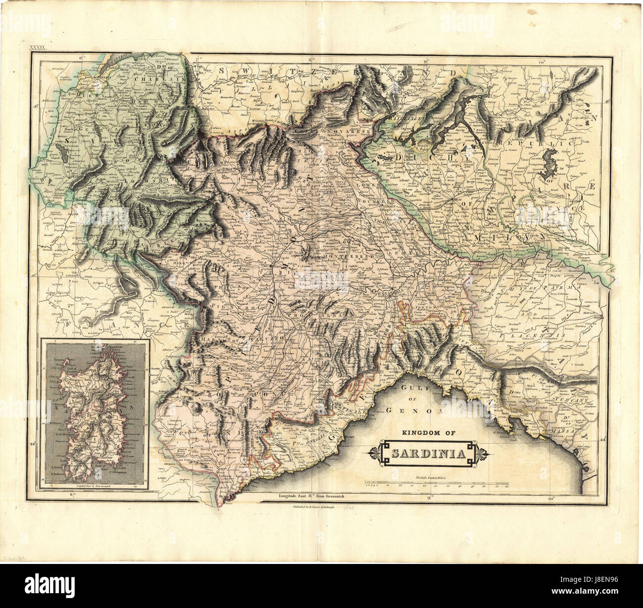 Map italy monferrato CG 38 KINGDOM OF SARDINIA Stock Photo - Alamy