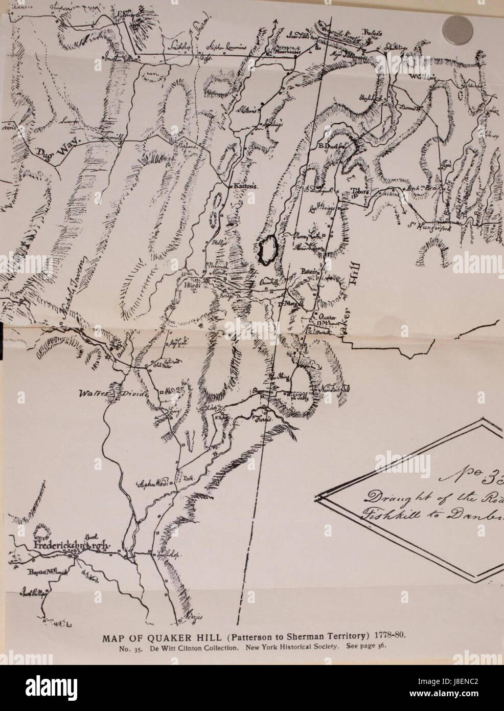 Detail of 1778 Erskine Map of Quaker Hill Stock Photo - Alamy
