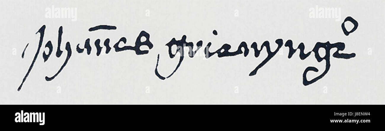 Johannes Grienyngerâ€™s signature, dated 1524, reflects a historical ...