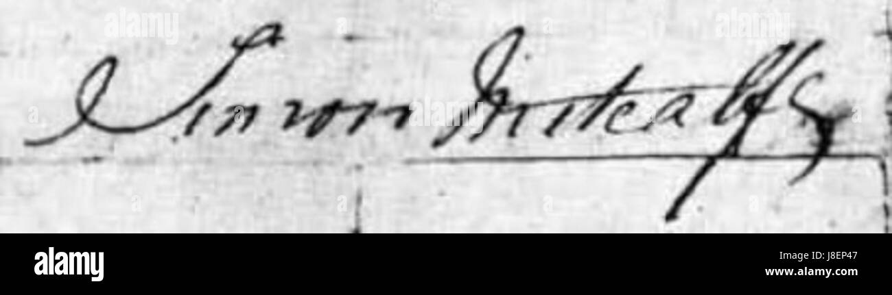 Simon Metcalf 1790 signature Stock Photo - Alamy