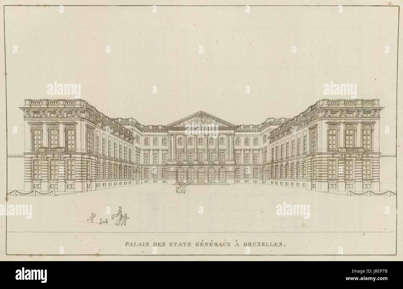 Goetghebuer 1827 Choix des monuments 023 Palais Etats Generaux Bruxelles Stock Photo - Alamy