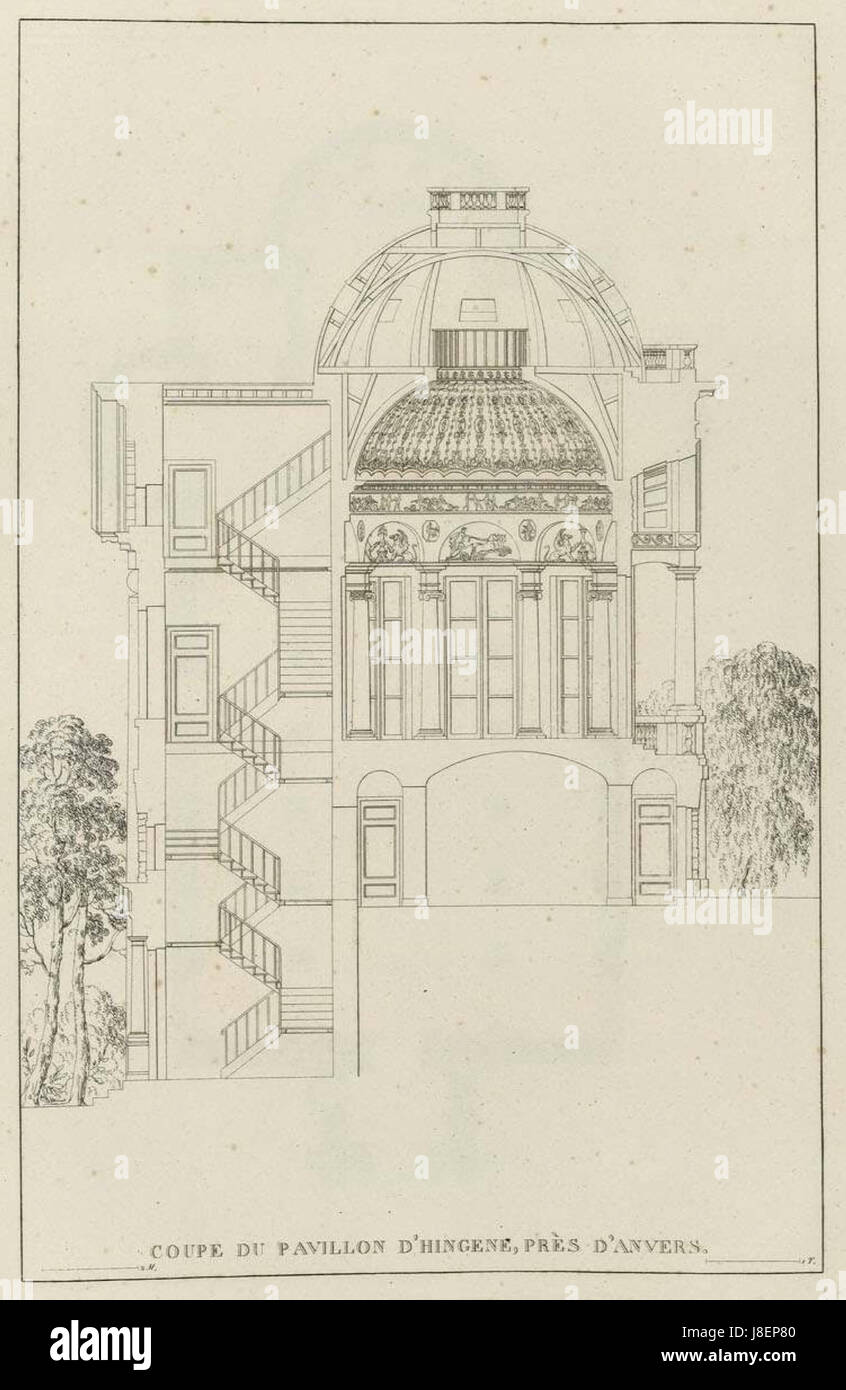 Goetghebuer 1827 Choix des monuments 037 Coupe Pavillon d'Hingene Anvers Stock Photo - Alamy