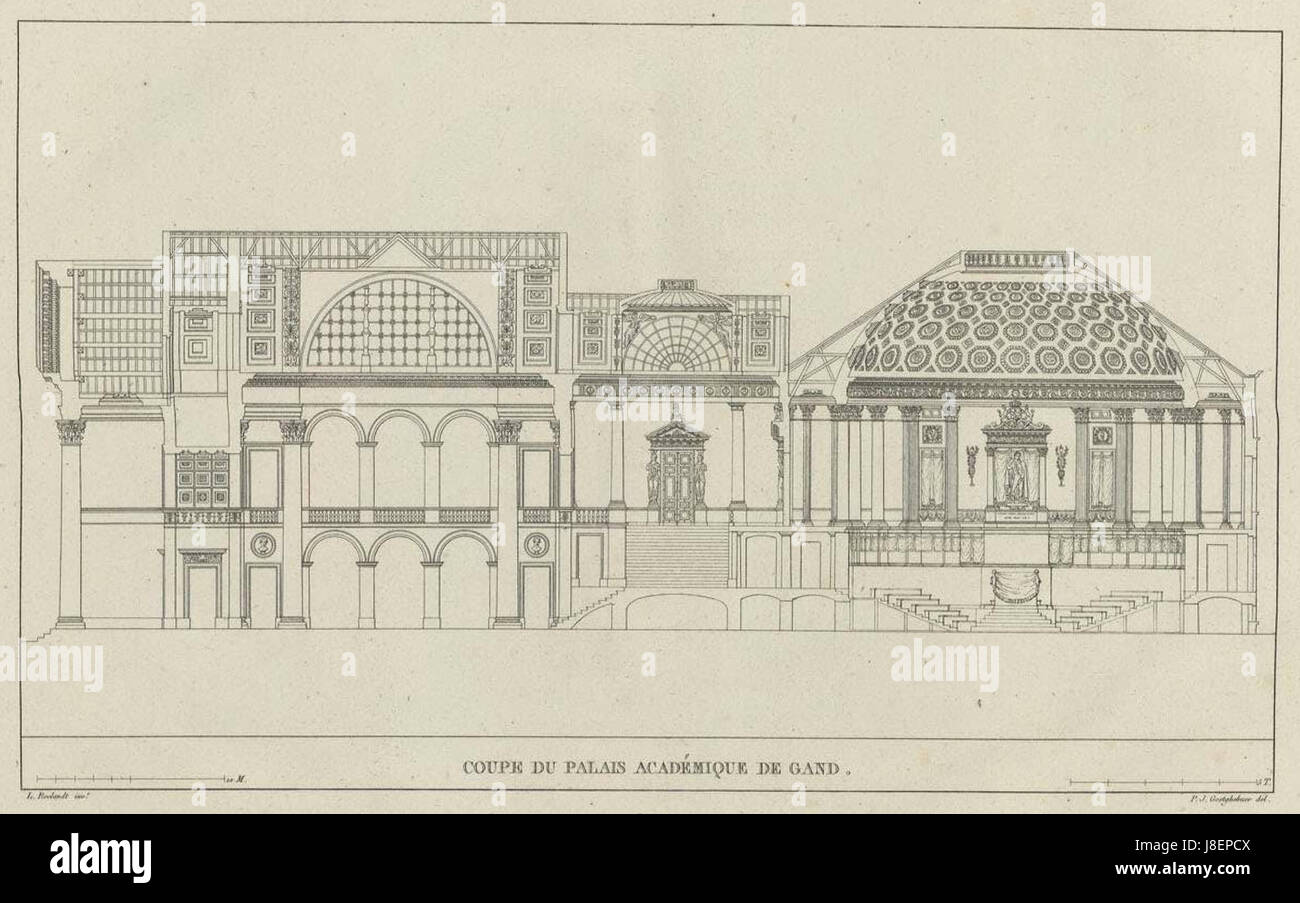 Goetghebuer 1827 Choix des monuments 119 Coupe Palais Academique Gand Stock Photo - Alamy