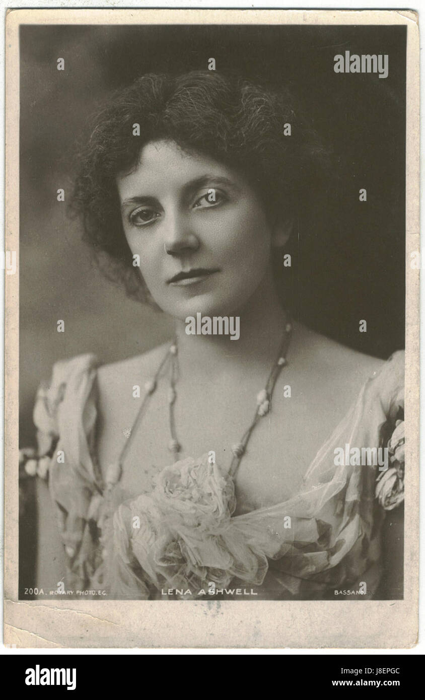 This vintage postcard features a portrait of Lena Ashwell, an English ...