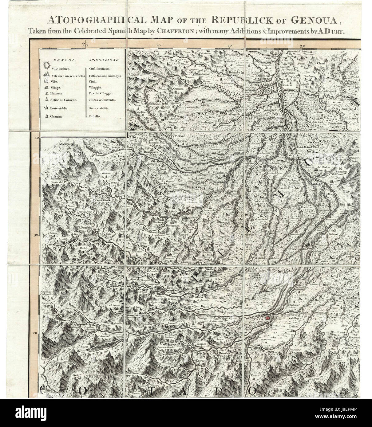 Map italy monferrato CG 44 A TOPOGRAPHICAL MAP OF THE REPUBLICK OF ...