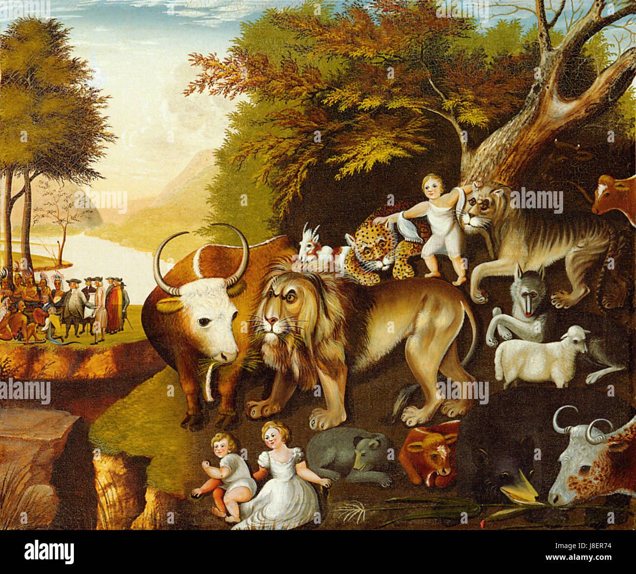 Hicksâ€™ Peaceable Kingdom is a series of paintings by American artist ...