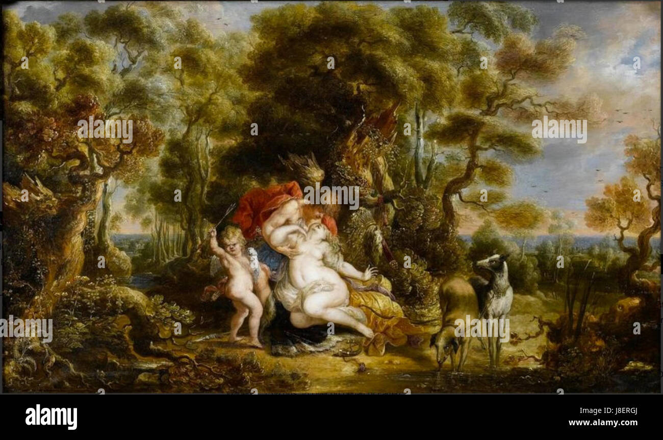 Jan Thomas's painting 'Cephalus and Procris' depicts a mythological ...