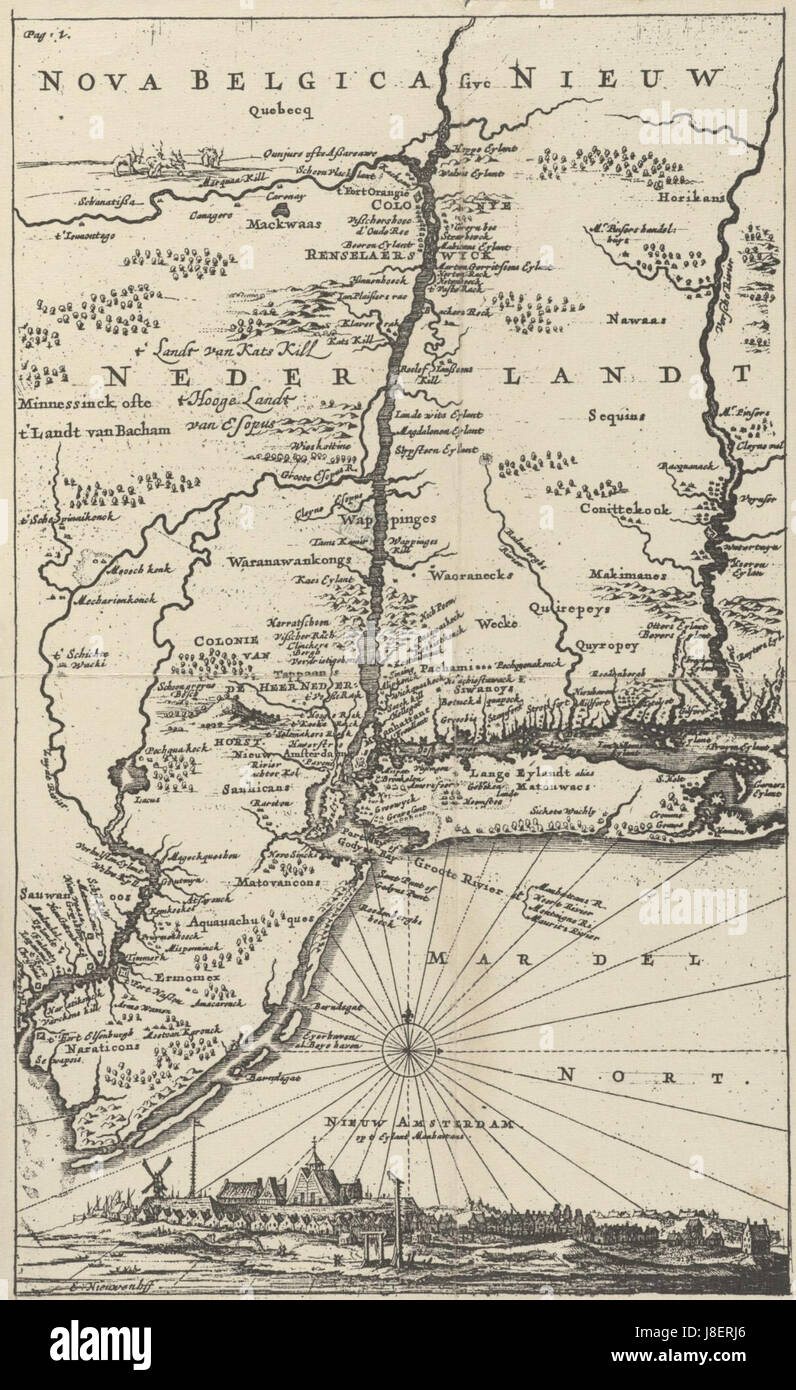 The 'Beschryvinge' is a 1656 map by Adriaen van der Donck, detailing ...