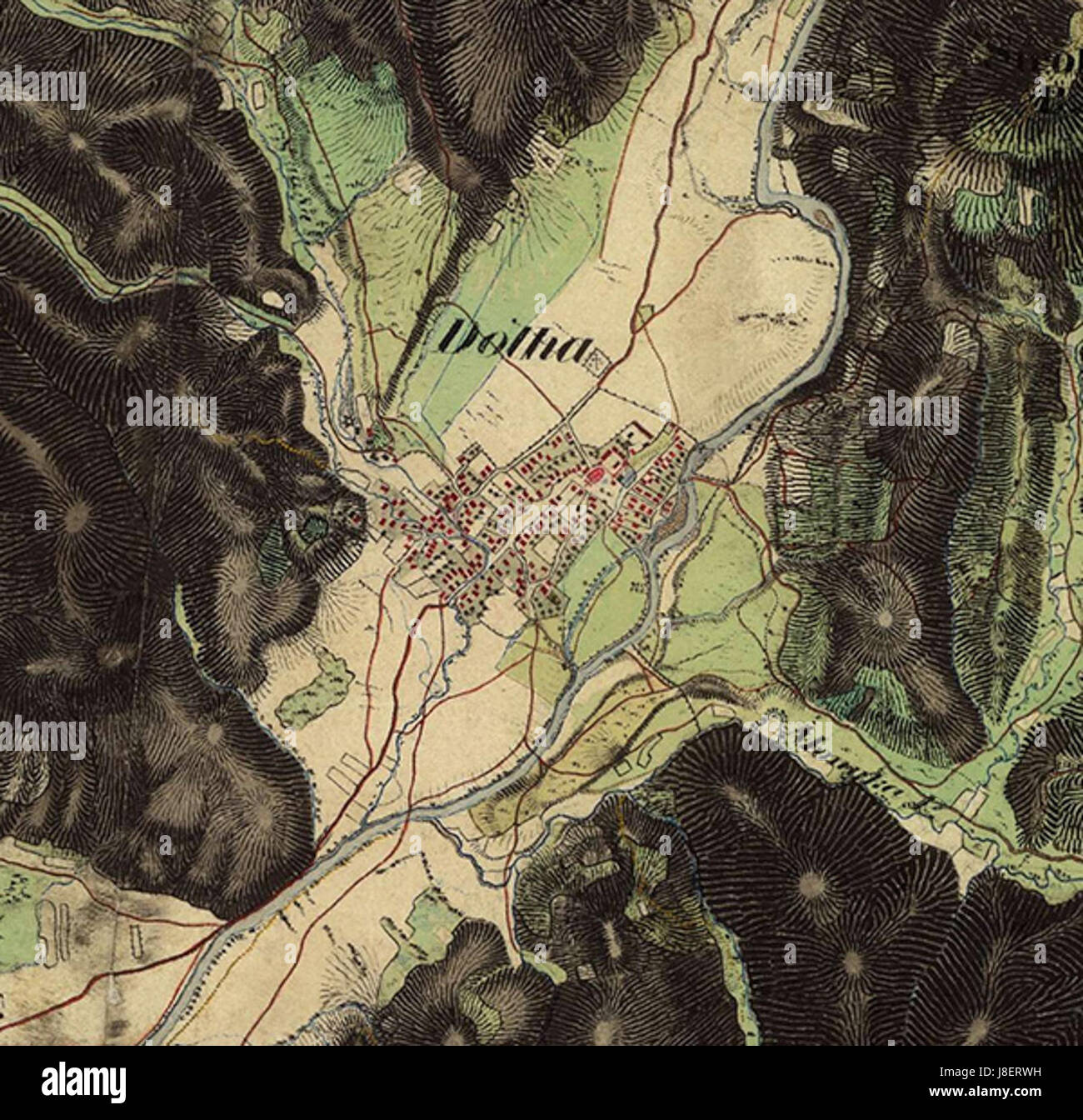 The Dolha map from the 19th century is an old cartographic work ...