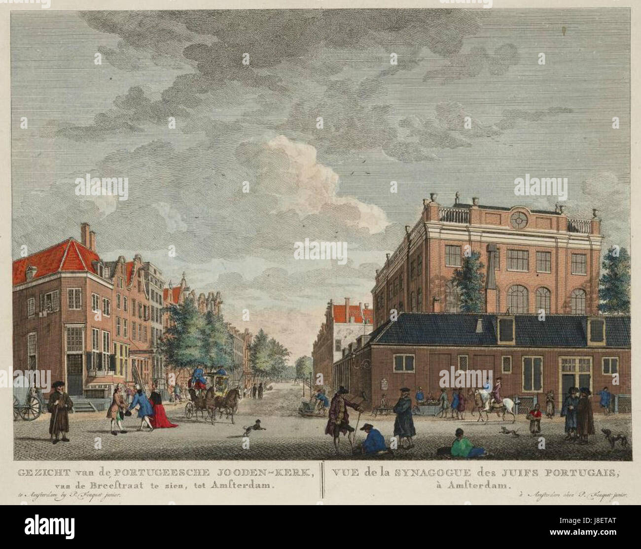 Gezicht van de Portugeesche Jooden Kerk, Amsterdam, Ca. 1775; Jan ...