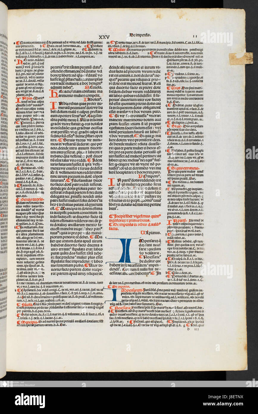 The Digesta Justiniani Infortiatum is a legal text from the Byzantine ...