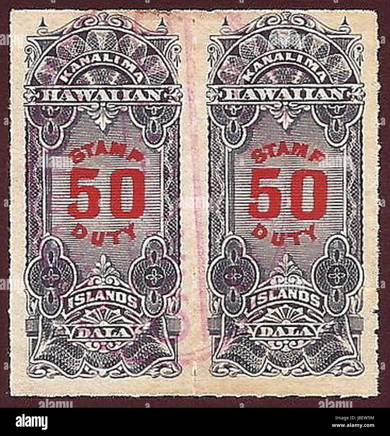 Hawaii revenue stamp 50c Stock Photo - Alamy