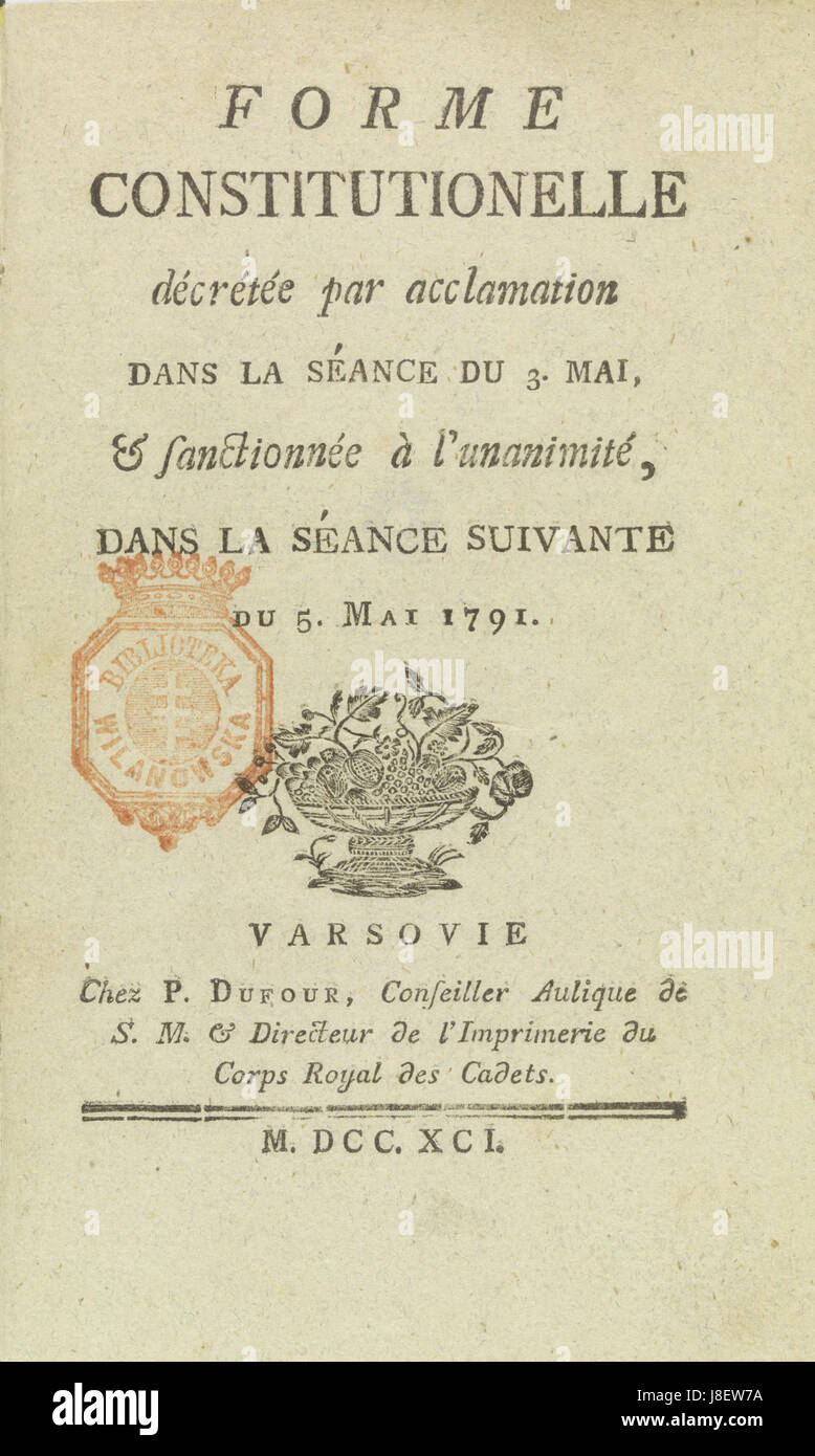 The 'Forme constitutionnelle de la Pologne' (1791) by Piotr Dufour is ...