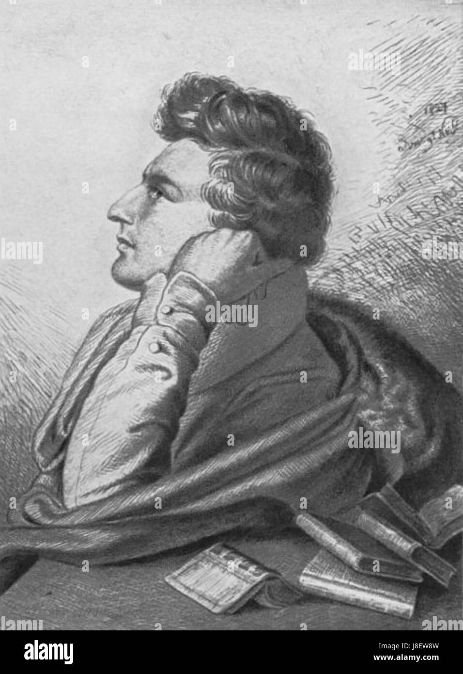 Heinrich Heine's teikning (drawing) is a representation of the German ...