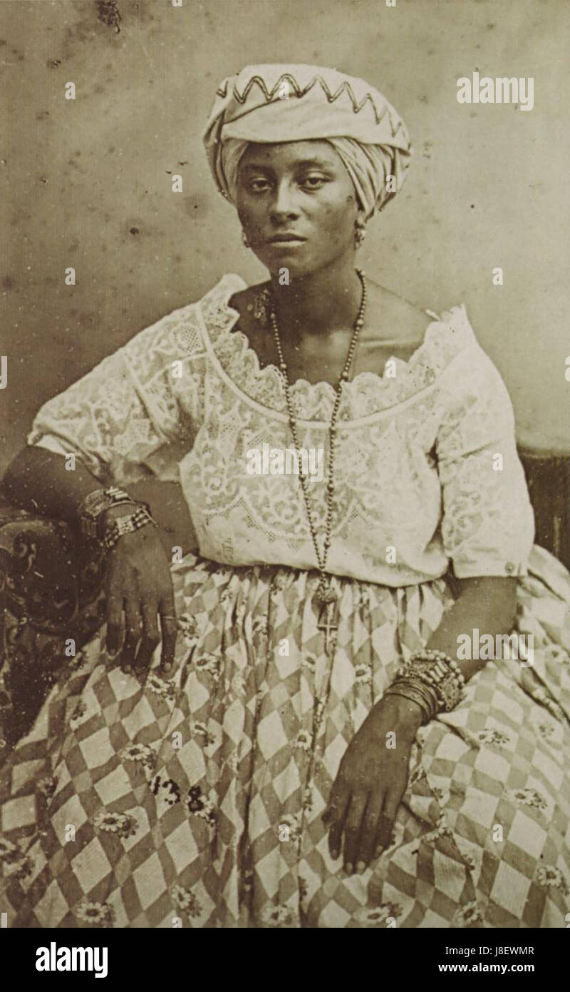 This image portrays a girl from Salvador, Brazil, representing the Afro ...