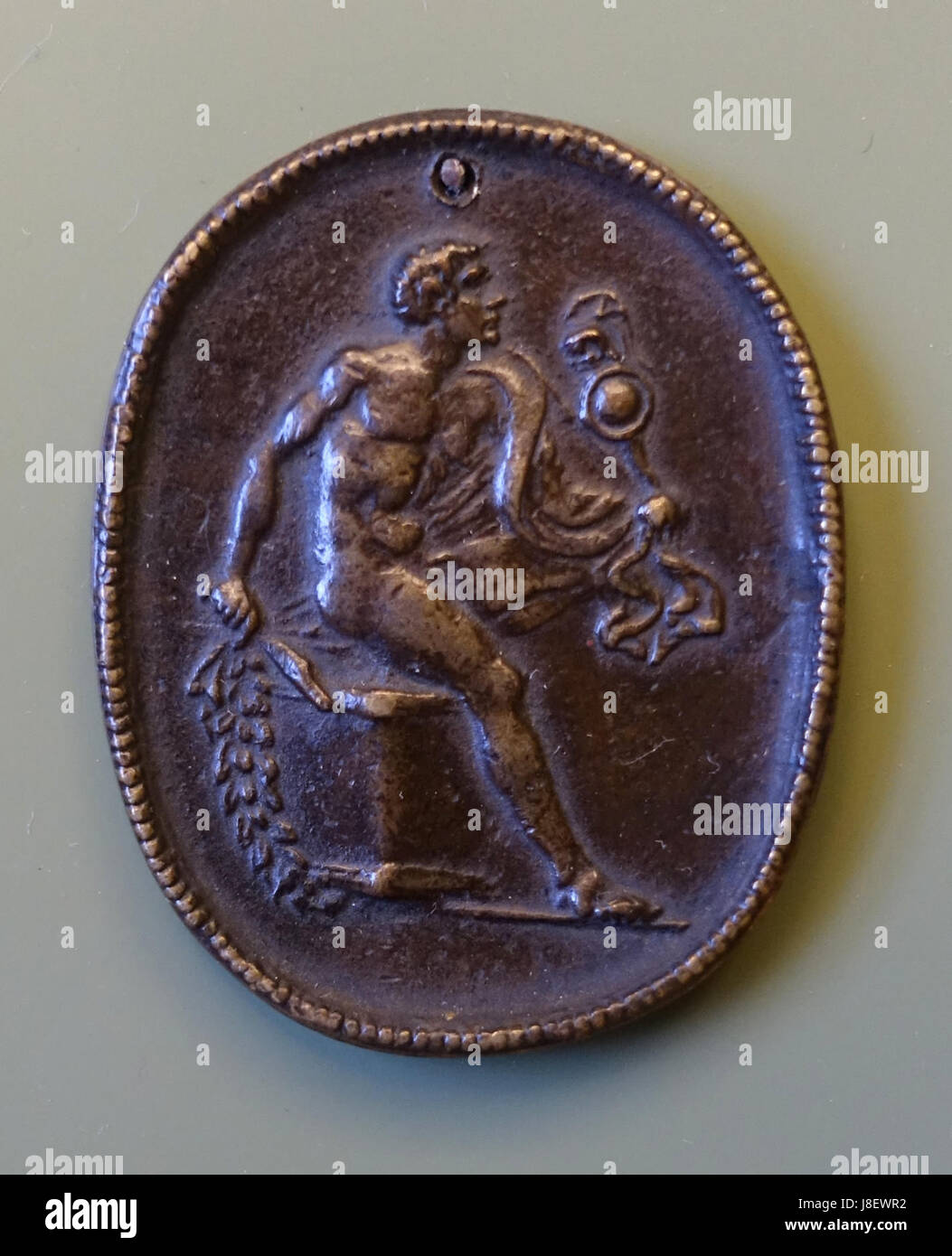 A bronze statue depicting Diomedes with the Palladium, displayed in the ...