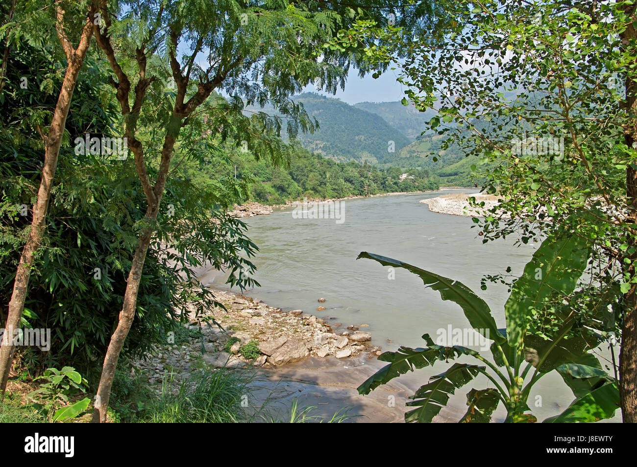 View of river in Nepal Stock Photo - Alamy