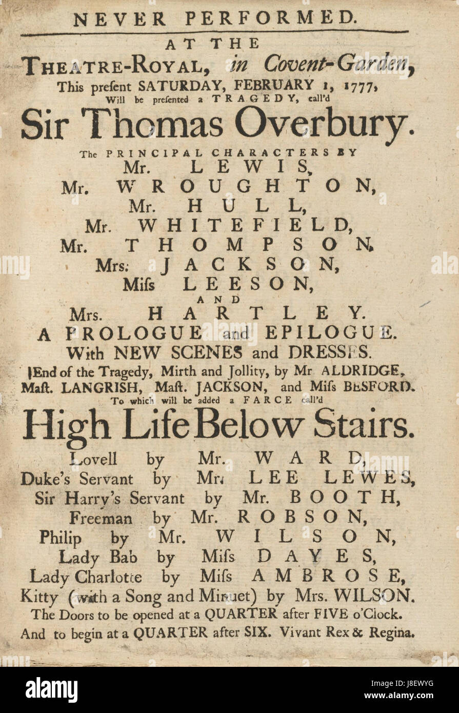 Harvard Theatre Collection TCS 63 Covent Garden, 1777 Stock Photo - Alamy