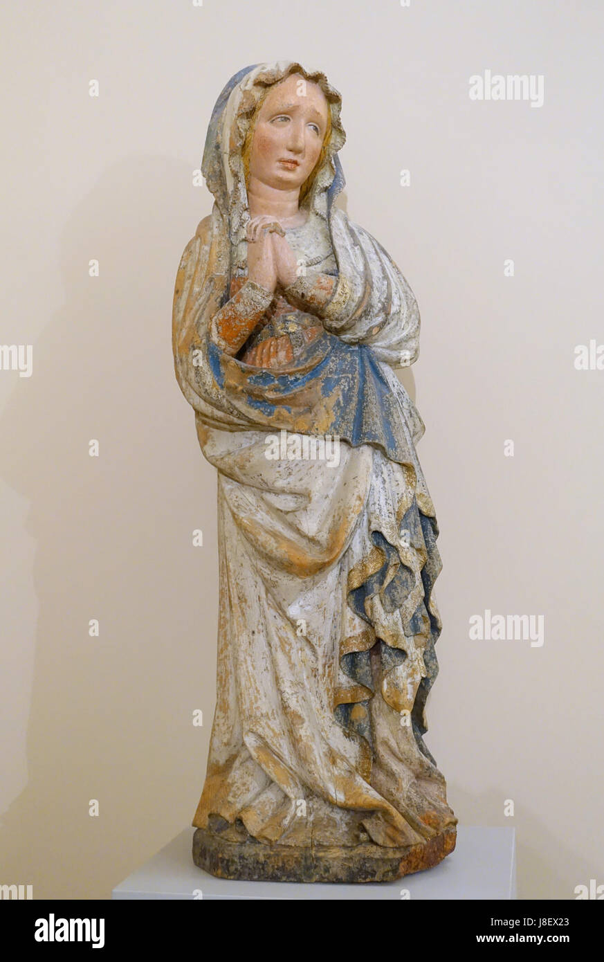 This medieval sculpture, 'Mourning Virgin from a Crucifixion,' created ...