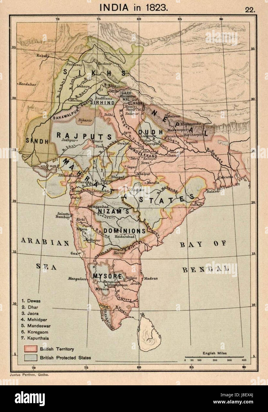 Map of India 1823 Stock Photo - Alamy