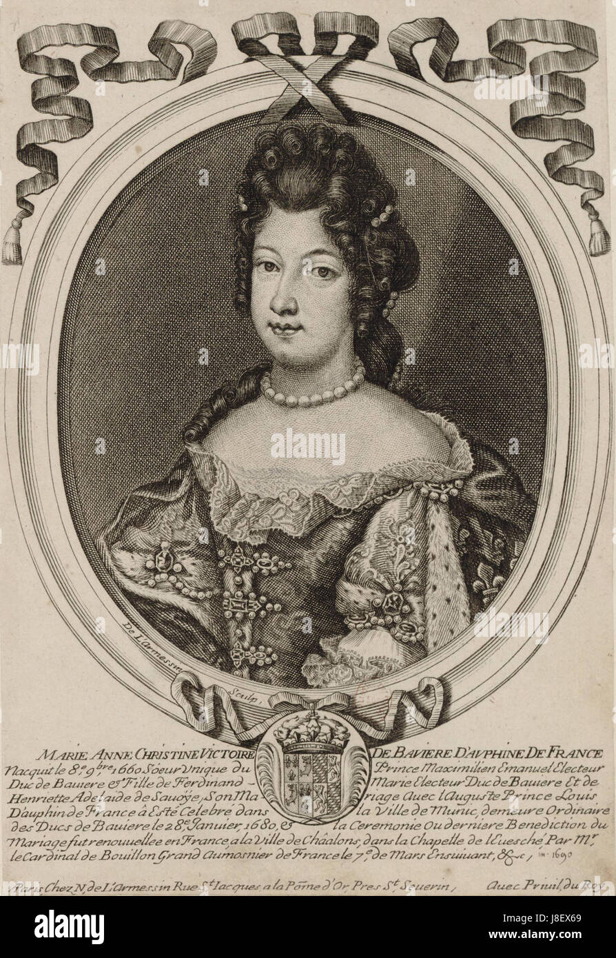 This drawing of Marie Anne Victoire of Bavaria, Dauphine of France ...