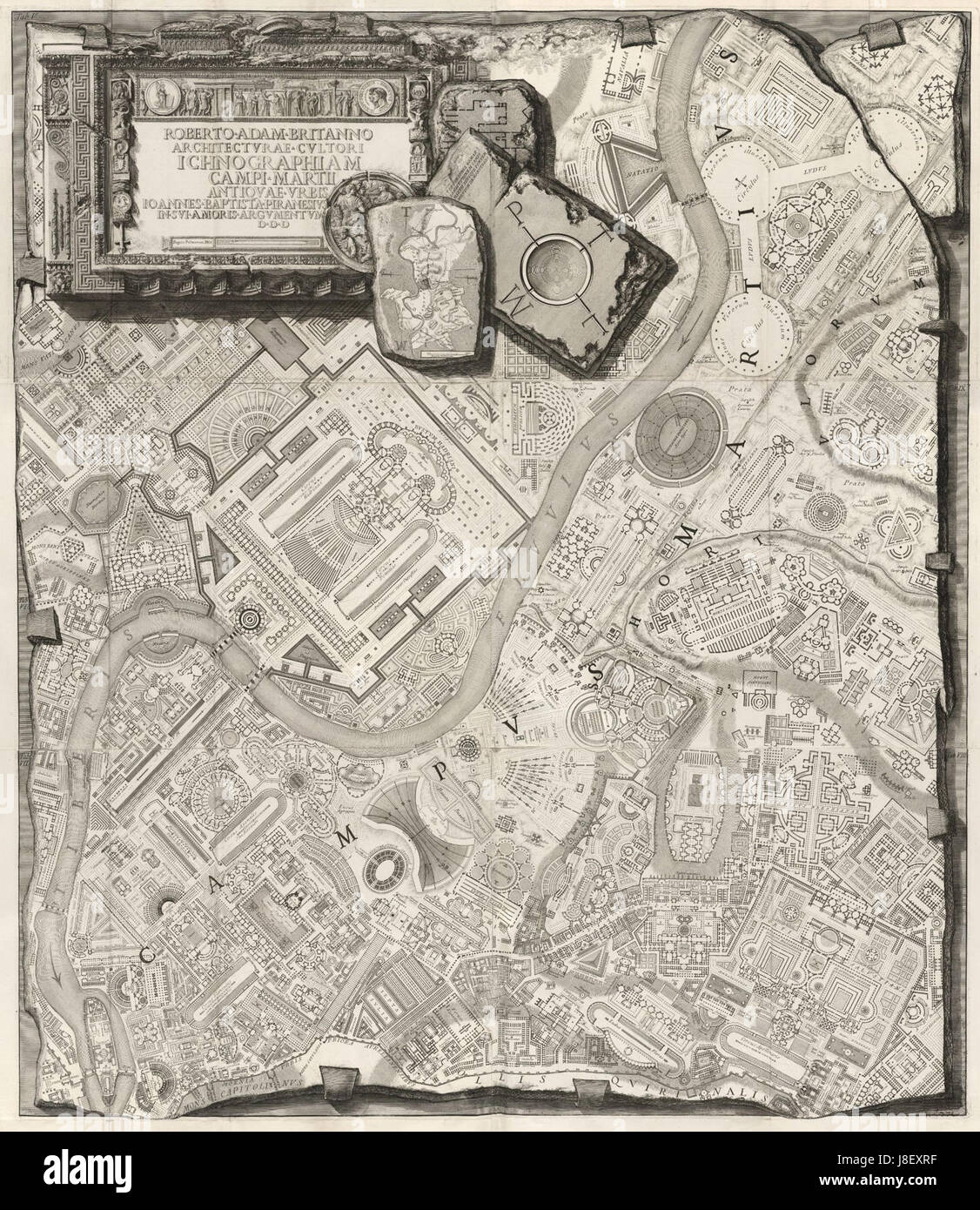 The map of Rome by Giovanni Battista Piranesi, cataloged as Houghton 63 ...