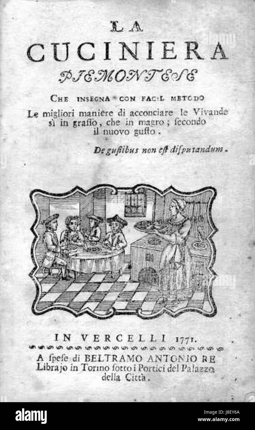 La cuciniera piemontese 1771 Stock Photo - Alamy