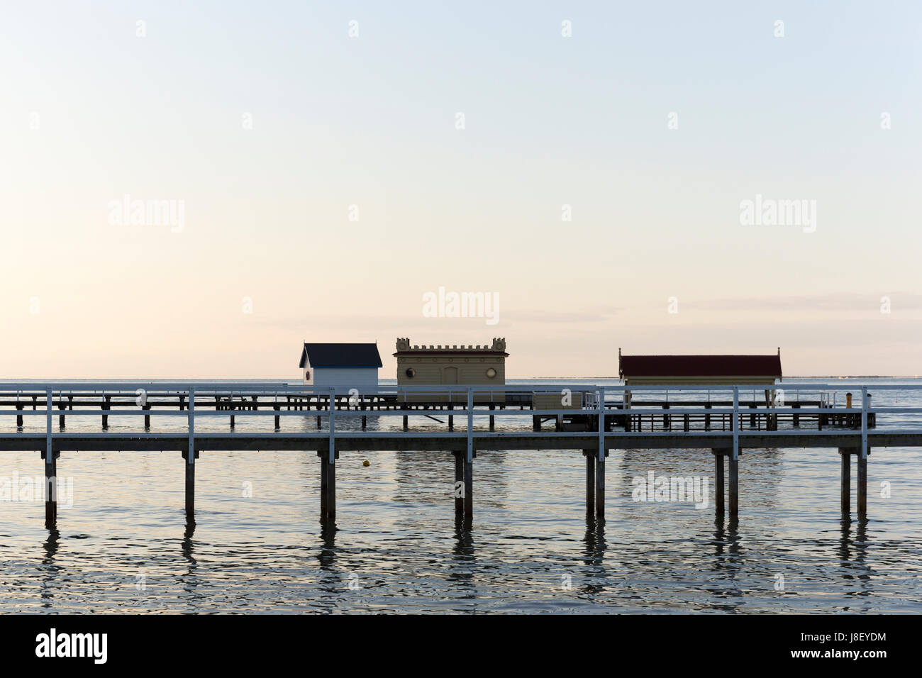 Amazing evening view of pier houses Stock Photo - Alamy