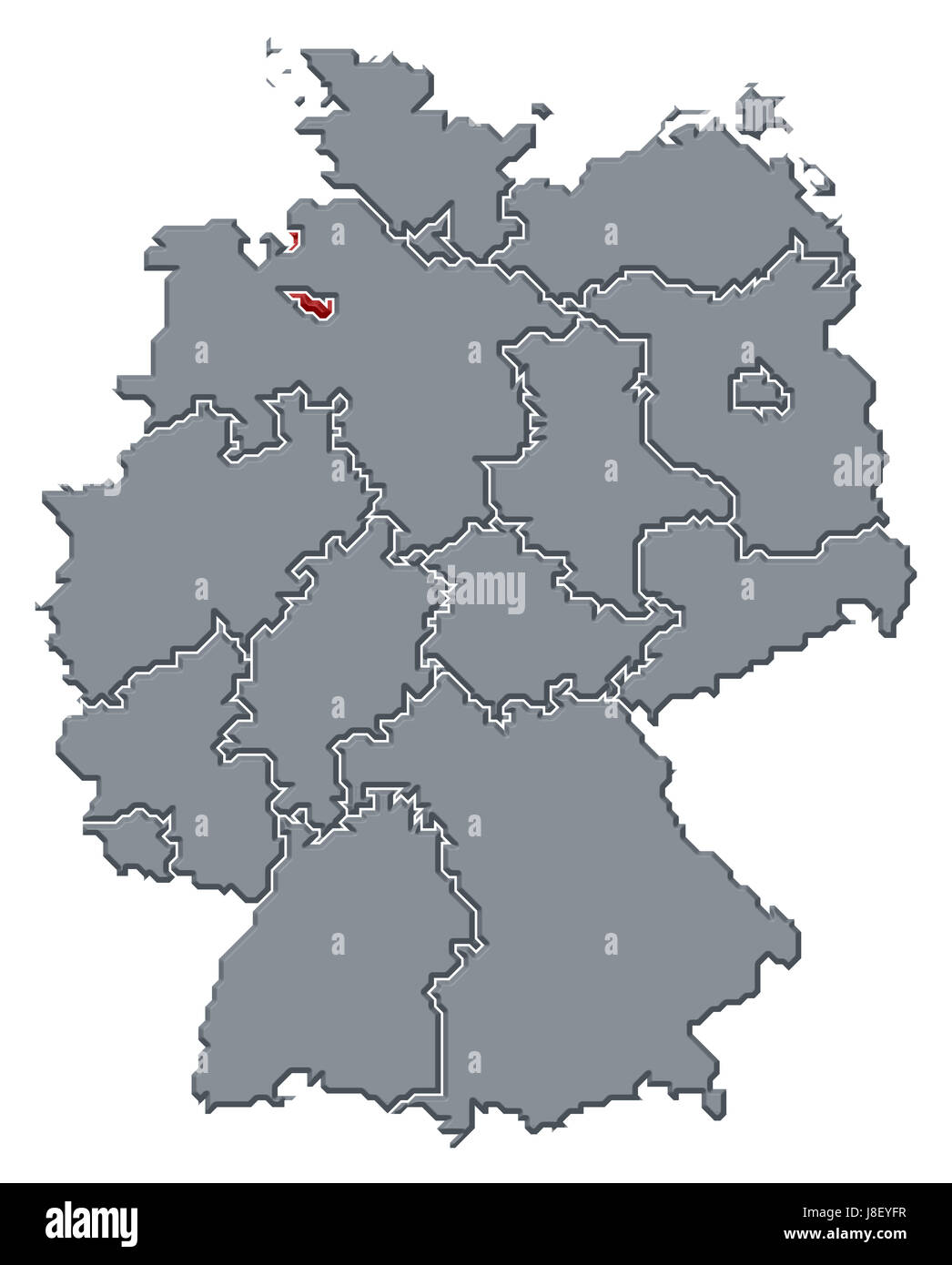 germany, german federal republic, map, atlas, map of the world, profile ...